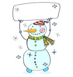 Cartoon running snowman Royalty Free Vector Image