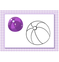 Circle violet color kindergarten worksheet Vector Image