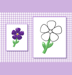 Circle violet color kindergarten worksheet Vector Image