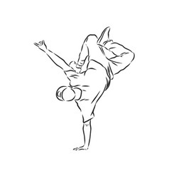 Break dancer in dynamic pose Royalty Free Vector Image
