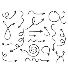 Hand drawn arrows scribble arrow sketchy ink Vector Image
