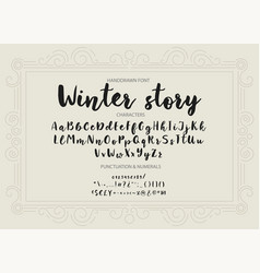 Hand drawn retro font Royalty Free Vector Image