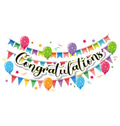 Congratulations text graphics for celebrating Vector Image