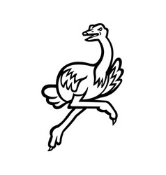 Ostrich outline Royalty Free Vector Image - VectorStock