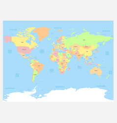 Detailed political world map with all countries Vector Image