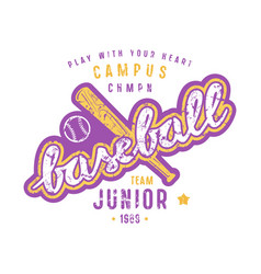 Baseball sport competition game team symbol Vector Image