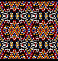 Tribal seamless pattern with mexican huichol art Vector Image