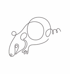 Continuous one line drawing rat mouse minimalism Vector Image