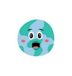 Cute happy smiling earth planet flat cartoon Vector Image