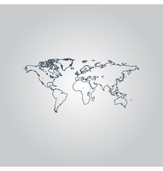 Simple world map Royalty Free Vector Image - VectorStock