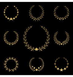Laurel wreath - golden set Royalty Free Vector Image
