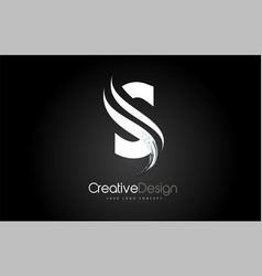 S letter design brush paint stroke Royalty Free Vector Image