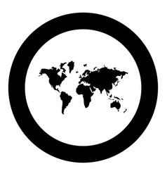 World map the black color icon Royalty Free Vector Image