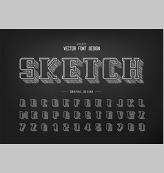 Shadow alphabet font type letters and numbers Vector Image