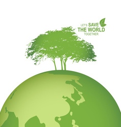 Save the world poster design template with hand Vector Image