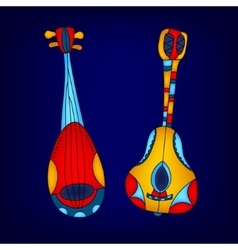 Set of funny cartoon musical instruments for kids Vector Image