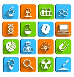 Laboratory equipment decorative icons set Vector Image