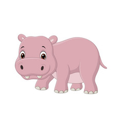Cute baby hippo cartoon Royalty Free Vector Image