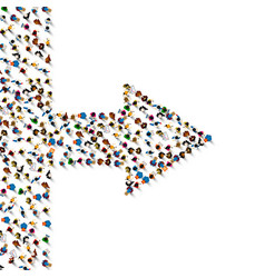 Large group people forming percent sign flat Vector Image