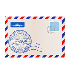 Envelope international air mail with red and blue Vector Image