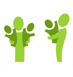 Parents and child home symbol Royalty Free Vector Image