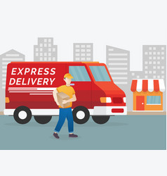 Delivery solution logo design Royalty Free Vector Image