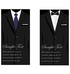 Set business card templates with suit Royalty Free Vector