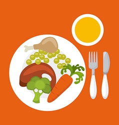 White plate with menu text Royalty Free Vector Image