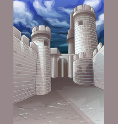 Indian maratha fort with flag Royalty Free Vector Image