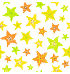 Carambola starfruit on white background Royalty Free Vector