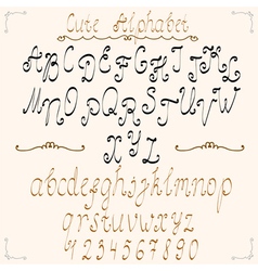 Fun doodle calligraphy alphabet type lowercase abc
