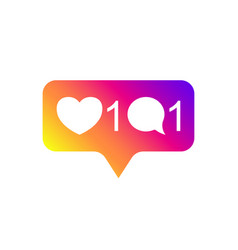 Follower like and comment notification button Vector Image