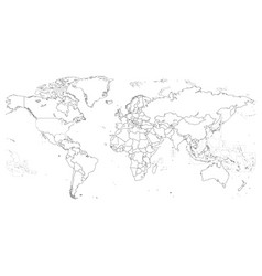 World map with climate zones equator and tropic Vector Image