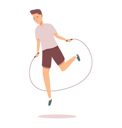 Kids skipping rope in team Royalty Free Vector Image