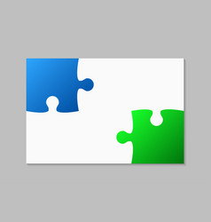 Two piece puzzle 2 step jigsaw logo Royalty Free Vector