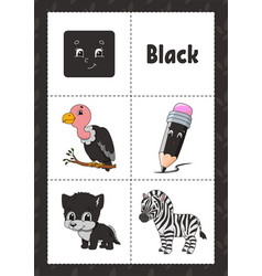 Learning colors flashcard for kids cute cartoon Vector Image