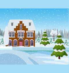 Landscape background pixel art 8-bit game Vector Image