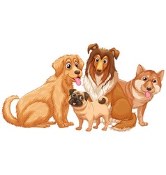 Six cartoon puppies Royalty Free Vector Image - VectorStock