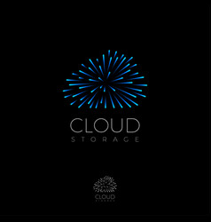 Cloud computing logo info emblems Royalty Free Vector Image