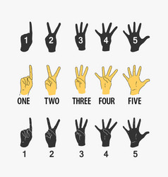 Kids learning numbers flashcards finger counting Vector Image