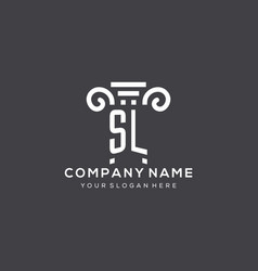 Sl logo initials triangle shape style creative Vector Image
