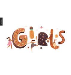 Dessert temptation font Royalty Free Vector Image