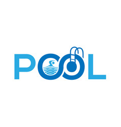 Swimming pool cleaning service logo design Vector Image