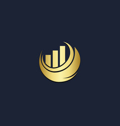 Gold arrow chart business finance logo Royalty Free Vector