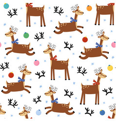 Winter seamless pattern with a cute santa Vector Image