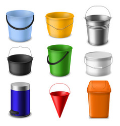 Empty full leaking bucket Royalty Free Vector Image
