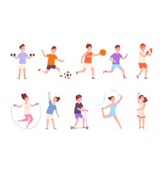 Cute little children playing different sports Vector Image
