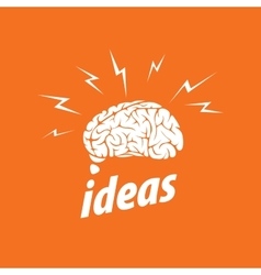 Creative brain sign with key symbol Royalty Free Vector