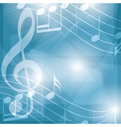 Blue music background with notes Royalty Free Vector Image