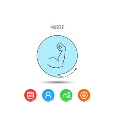 Biceps muscle icon bodybuilder strong arm sign Vector Image